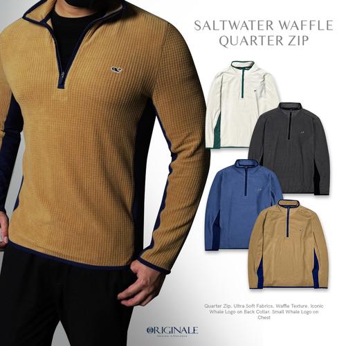 Promo Jaket Quarter Zip Pria Saltwater Waffle by VNY - Cream, XL - Kota ...