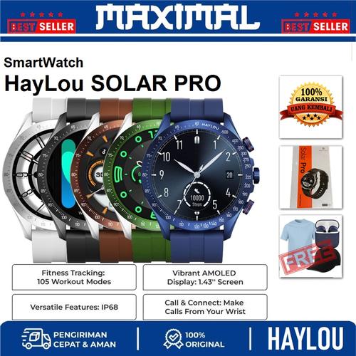 Promo Haylou SOLAR PRO LS18 Smartwatch AMOLED 1.43" AOD IP68 BT Call ...