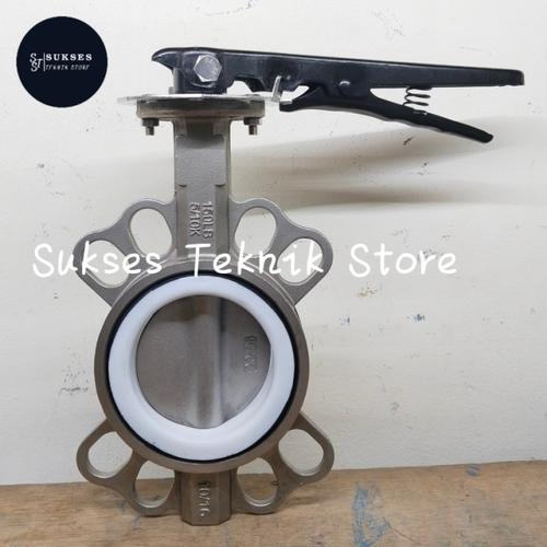 Jual Butterfly Valve Stainless PTFE ukuran 4" inch / DN100 / Butterfly ...