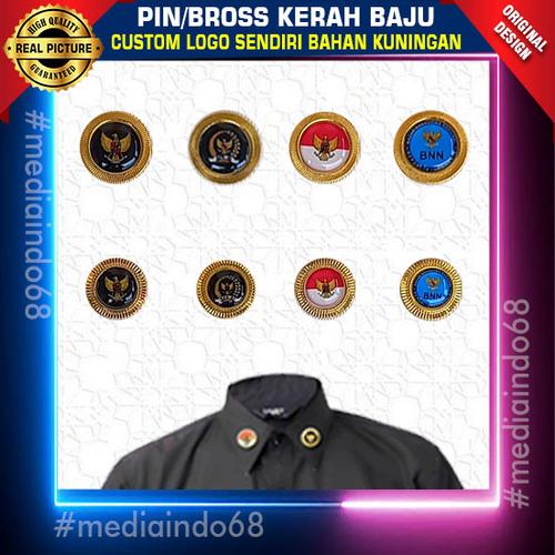 Jual PIN/BROSS Kerah Baju Bahan Kuningan (Custom Logo Sendiri) - 2,5cm ...
