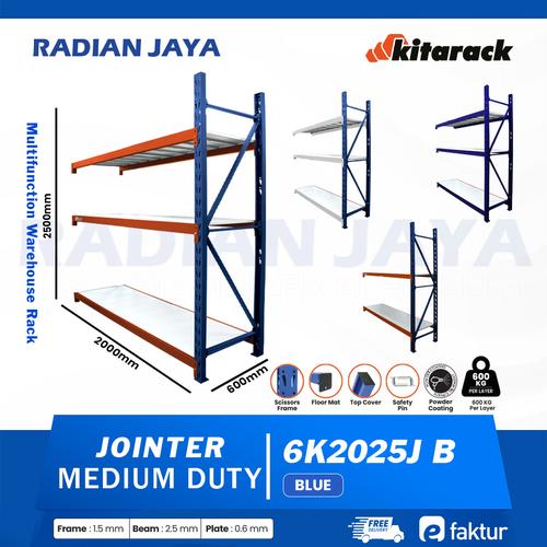 Promo Rak Gudang Besi 600kg 2.5 Meter Rack Gudang 4 Susun Jointer Rak ...