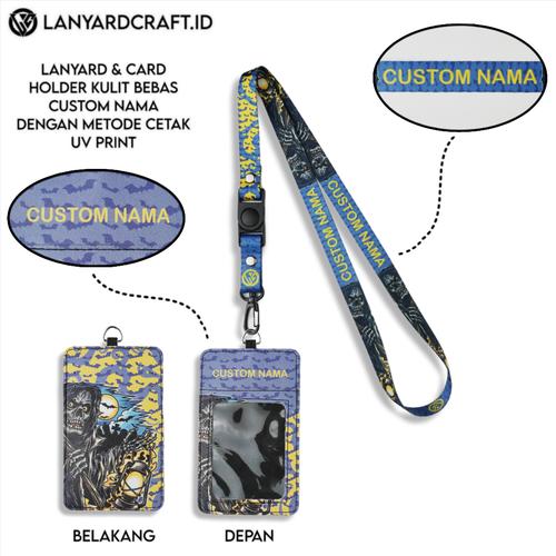 Jual V2 Id Card Holder Leather Custom + Lanyard Custom Nama Grim Reaper ...