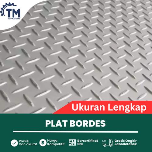 Jual Plat Besi Bordes / Kembang / checkered plate Tebal 0.7mm 1mm 1.5mm ...