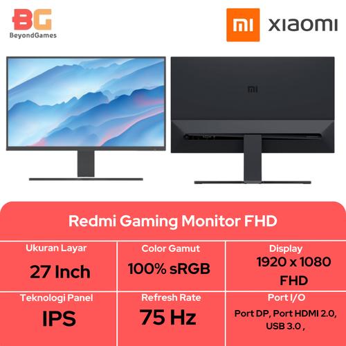 Promo Xiaomi Monitor Gaming Full HD 1080P 75Hz IPS 27 Inch Hitam Redmi ...