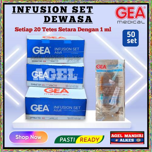 Jual INFUSET GEA DEWASA INFUSION ADULT SELANG INFUS SET GEA Per BOX ...