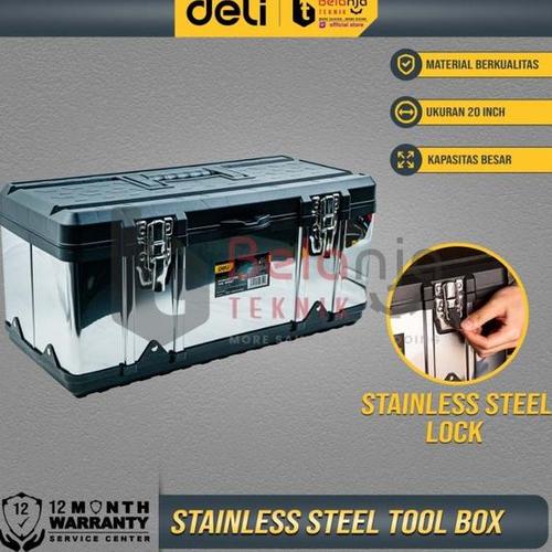 Jual Deli Tool Box 20 Inch Kotak Perkakas Toolkit Baja Toolbox Tool kit ...