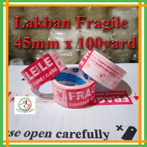 Jual Lakban Fragile Unboxing Video 45mm x 100 yard 2 Inch Selotip ...