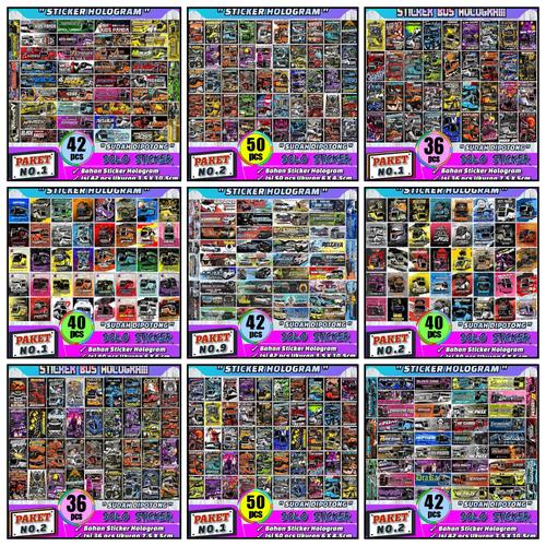Jual 50/36 PCS STICKER HOLOGRAM PACK STIKER BUS MANIA - STIKER BIS - No ...
