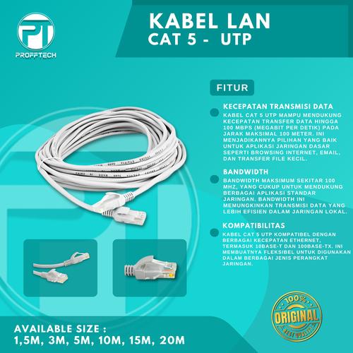 Promo Kabel Lan Cat 5 E (UTP/Indoor), Pabrikan. Original ProffTech. 5 ...