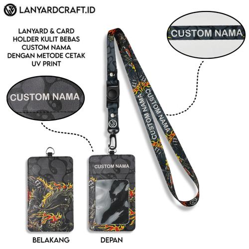 Jual V4 Id Card Holder Leather Custom + Lanyard Custom Nama Grim Reaper ...