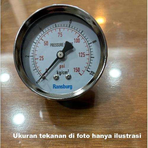 Jual Pressure Gauge Ransburg 2.5" - Manometer Back Connection Black ...