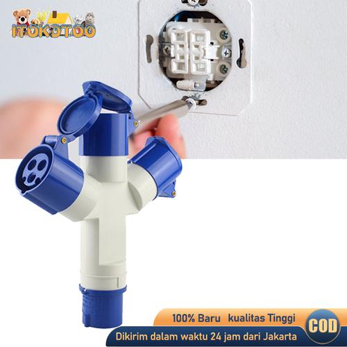 Jual 1013 Industrial Plug Socket 3 Pin 16A Industrial Socket Tee Fort ...
