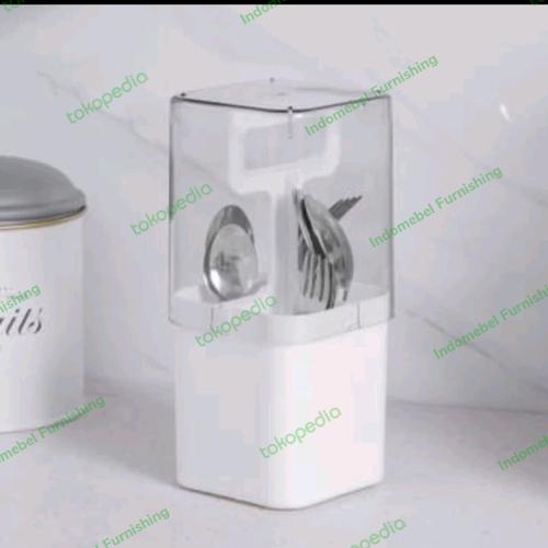 Jual KRISCHEF tempat sendok dengan tutup dan sekat cutlery stand - Kota ...