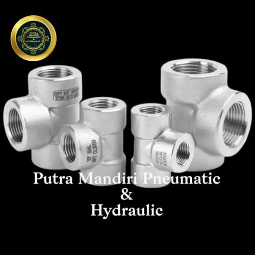 Jual Tee Stainless SS 304 class 3000 Drat NPT 1" inch Socket Weld SS304 ...
