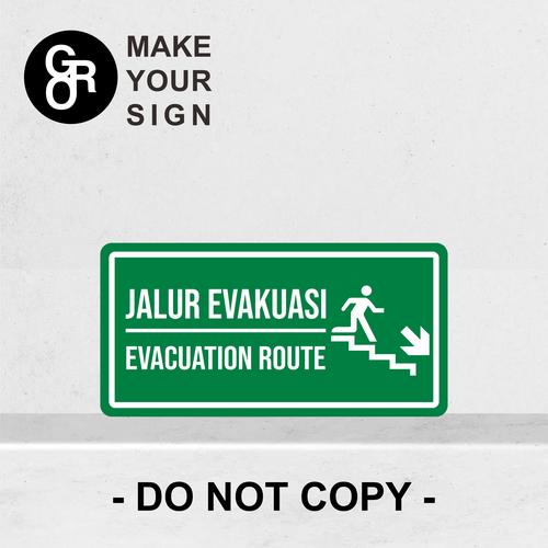 Jual Rambu Sign Acrylic/Akrilik Jalur Evakuasi Turun Tangga Evacuation ...