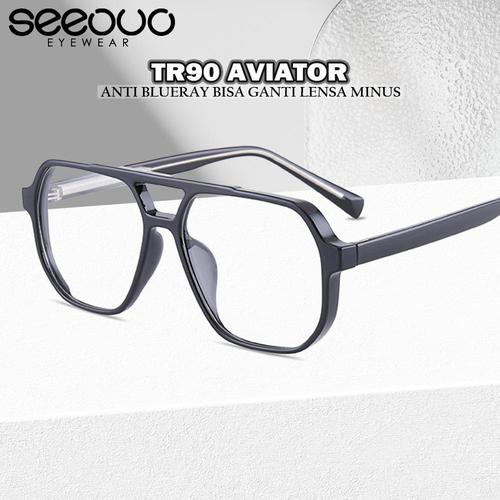Promo Seeouo Antiradiasi Blueray Kacamata Anti Sinar Biru Design Aviator Kotak Frame TR90 Ringan ...