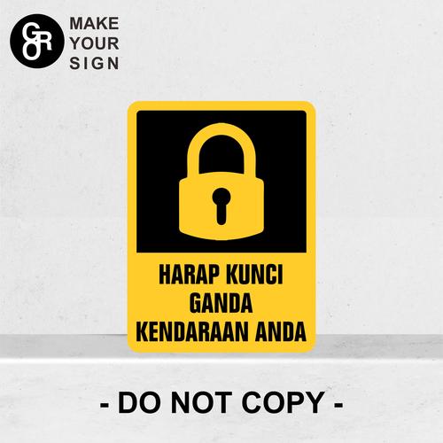 Promo Rambu Sign Plang/Plat Alumunium/Lalu Lintas Harap Kunci Ganda ...