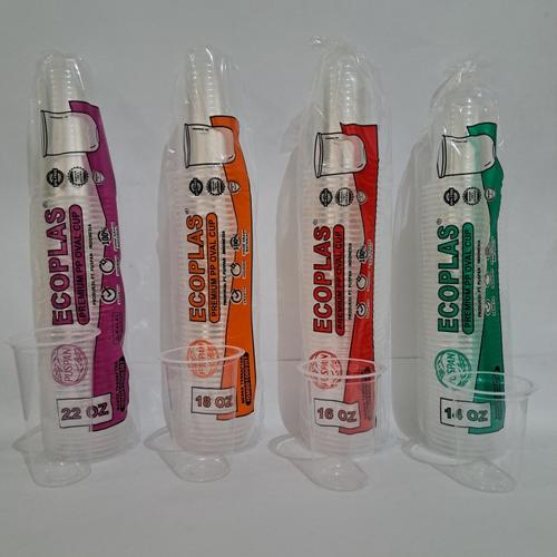 Jual 1 DUS 1000 pcs GELAS OVAL 14 16 18 22 Oz Cup Oval 14oz 16oz 18oz 22oz Ecoplas GROSIR ...