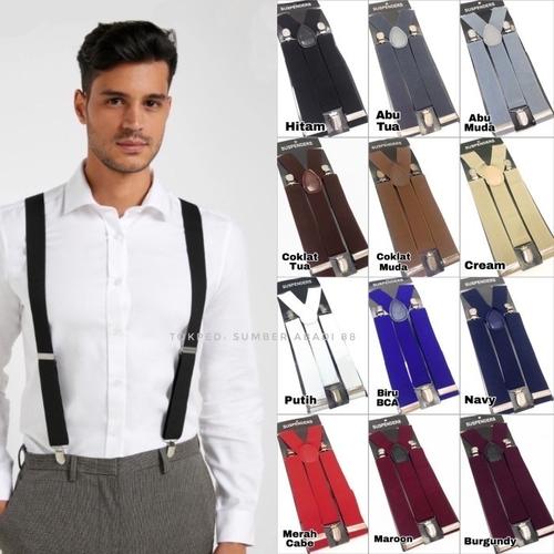 Jual Suspender Pria Tali Jojon Bretel Dewasa (Warna Hitam Abu Coklat ...