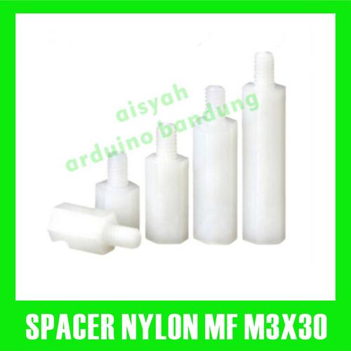 Jual Putih Nylon M3x30+6 mm Pilar Spacer PCB M3 Standoff M3 30 + 6 mm ...