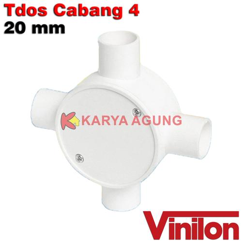 Promo T Dos PVC Cabang 4 Pipa Conduit Listrik VINILON 20mm Putih / TDos ...