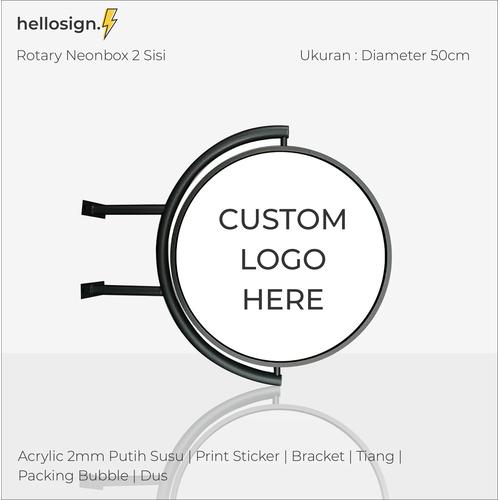 Promo Neon Box Bulat 2 Sisi Rotary + Printing | Neon Box LED Café | LED ...