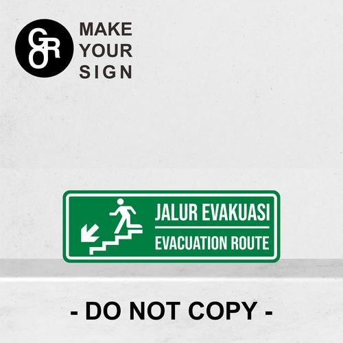 Promo Rambu Sign Acrylic/Akrilik Jalur Evakuasi Turun Tangga Evacuation ...