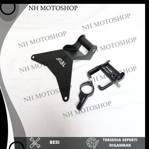 Jual PAKET HOLDER GPS HP XMAX OLD PHONE HOLDER ALUMUNIUM GUB HITAM ...