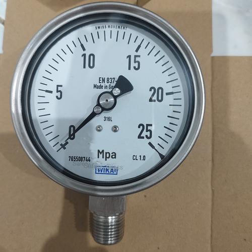 Jual Wika Pressure gauge 4 inch 0-25 Mpa bottom ss drat 1/2 npt ...
