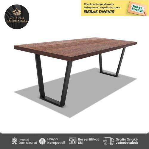 Jual Meja Kayu Mahogany Persegi Panjang - Meja Makan Meja Meeting Size ...