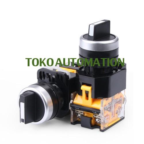 Jual 22MM Rotary Selector Self-Locking Push Button Switch 1NO 1NC DPST ...