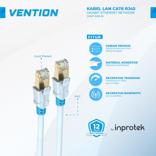 Promo [1M - A06] Vention Kabel LAN RJ45 Cat.6 SSTP Double-Shielded - IBP - Green, 20 Meter ...