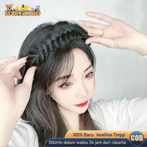 Jual Bando Kepang Rambut Palsu Korea Ikat Kepala Wanita Model Kepang ...
