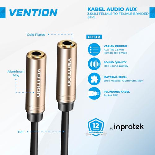 Promo Vention Kabel Audio Aux 3.5mm Female to Female Braided - Jakarta ...