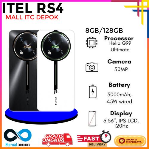 Jual ITEL RS4 8GB 128G GARANSI RESMI ITEL INDONESIA - WHITE, UNIT+TWS ...