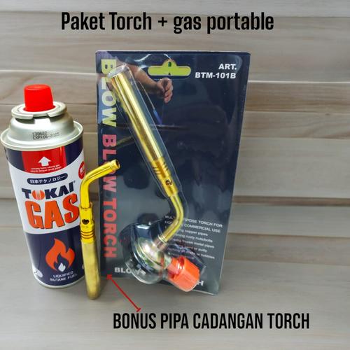 Jual PAKET LAS GAS HI COOK ORANGE KEPALA BLOW TORCH MANUAL FREE PIPA ...