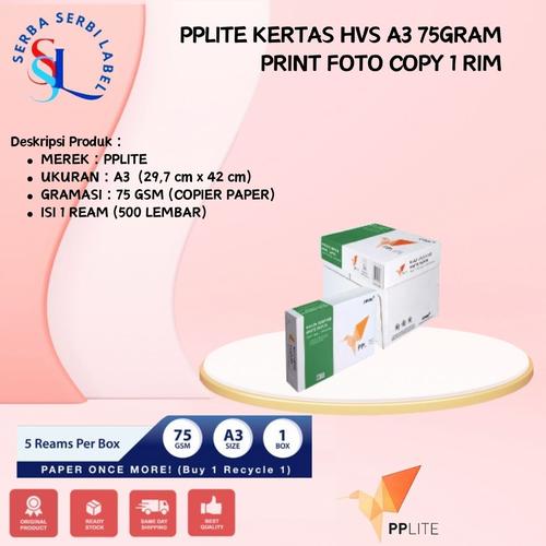 Jual PPLite A4 | F4 | A3 Kertas HVS 1 Rim (500 Lembar) - 75 Gram - A3 ...