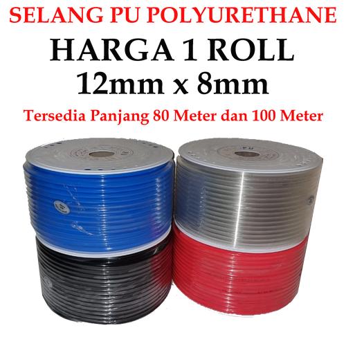 Jual Selang Pu 12 mm x 8 mm selang pneumatic ( POLYURHETANE ) harga 1 ...