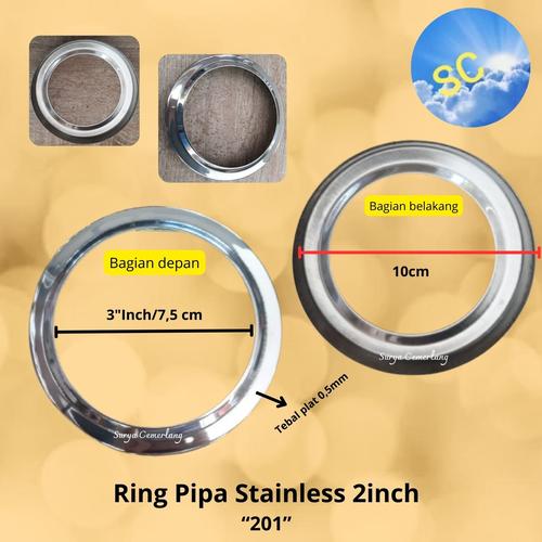 Jual Tapak pipa Ring pipa stainless Steel Tangga 3" inch "201" - Kab ...