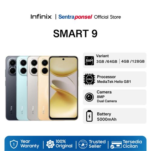 Promo Infinix Smart 9 3/64GB 4/128GB - Up to 6GB | 8GB Extended RAM ...