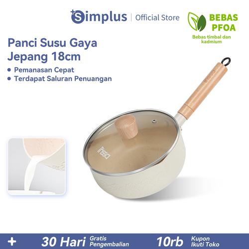Promo INSSA Panci Anti Lengket dengan Pegangan Kayu, Panci Multifungsi Jepang 18/20cm, Panci ...