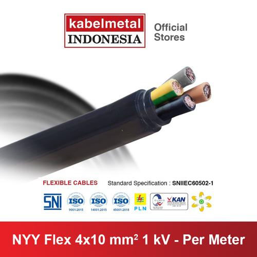 Jual Kabel Metal - Kabel NYY Flexible NYYHY 4x10 mm Per Meter Serabut Tembaga KMI SNI - Jakarta ...