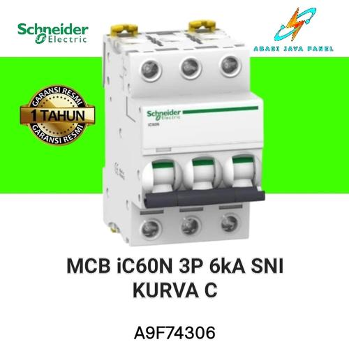 Jual MCB SCHNEIDER iC60N A9F74306 6A C6 3P 6kA 3PHASE KURVA C SCHNEIDER ORIGINAL SNI - Jakarta ...