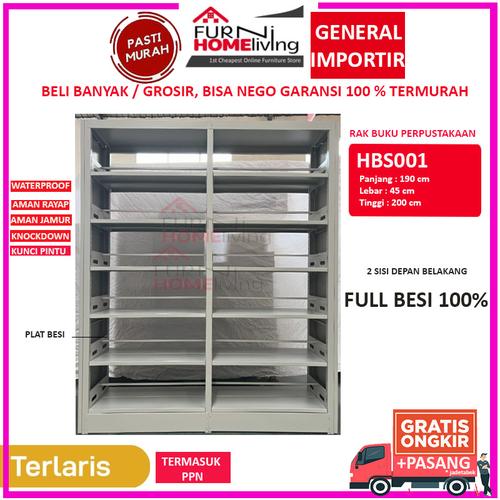 Promo Rak Perpustakaan Buku Besi Library Book 2 Sisi HBS001 - Kota ...