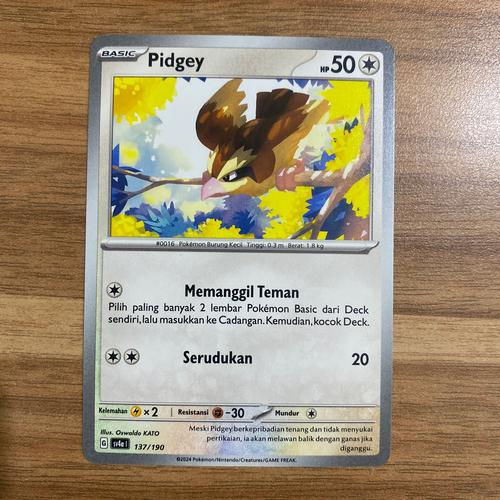 Jual Kartu Pokemon TCG Indonesia Staple sv4a Pidgey - Kota Denpasar ...