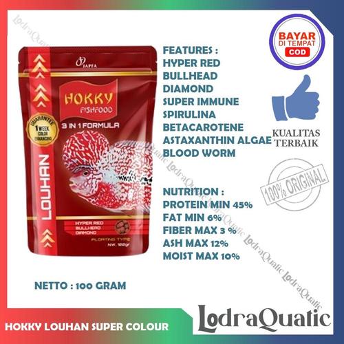 Jual READY HOKKY LOUHAN 100 GRAM MAKANAN PELET IKAN HIAS HOKKY LOUHAN ...