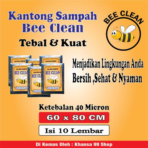 Promo Kantong Plastik Sampah Bee Clean Uk.60 x 80 HD HItam Isi 10 ...