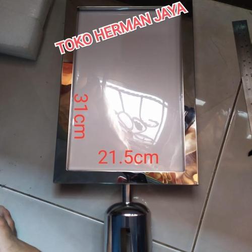 Jual ADA Sign Board Frame A4 Potrait Signage Stainless Papan Tiang ...