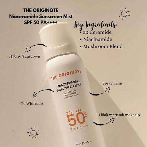 Jual The Originote Sunscreen Spray Mist Niaceramide SPF 50 PA++++ 50ml ...