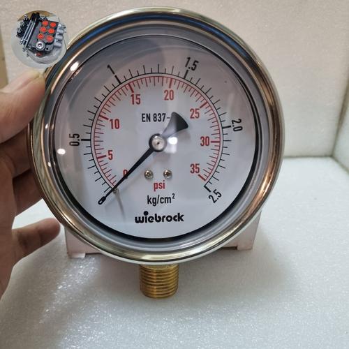 Jual 2,5 Bar Manometer 4 inchi WIEBROCK // Pressure Gauge 4 inchi 2,5 ...